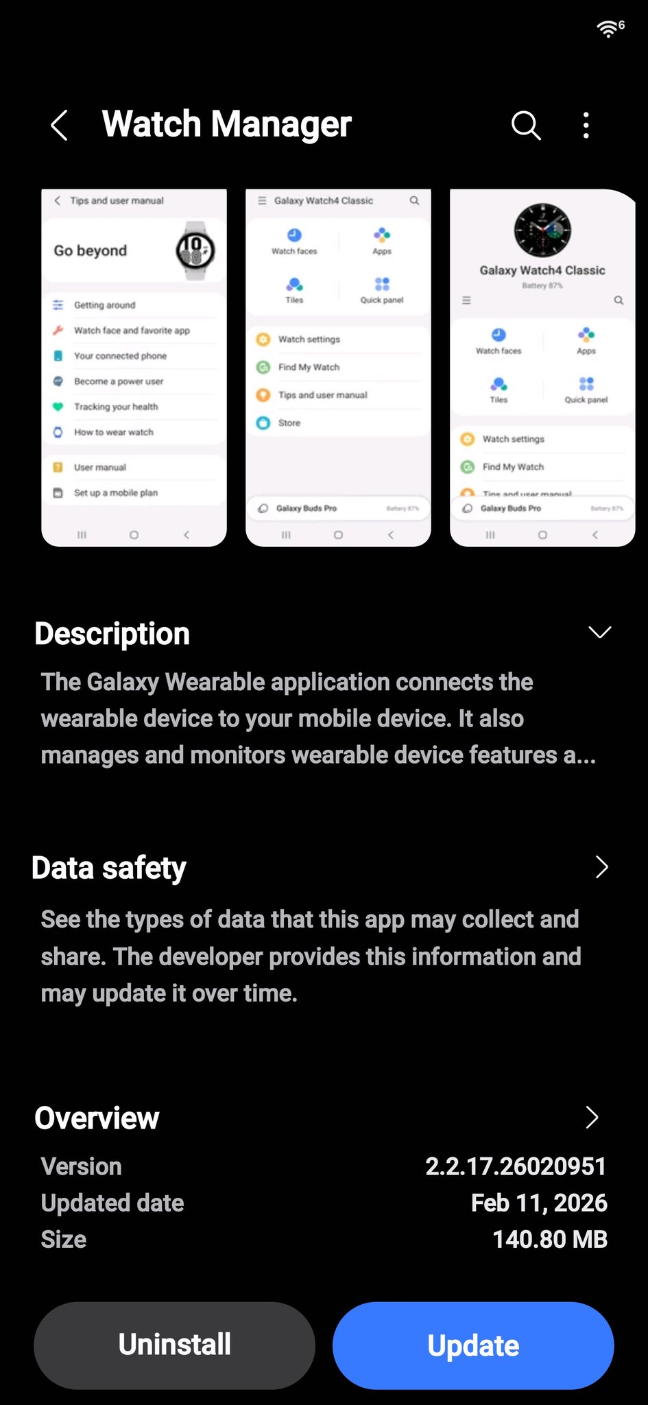 Galaxy Watch Manager adds new One UI 8.5 Update Page Design - SammyGuru
