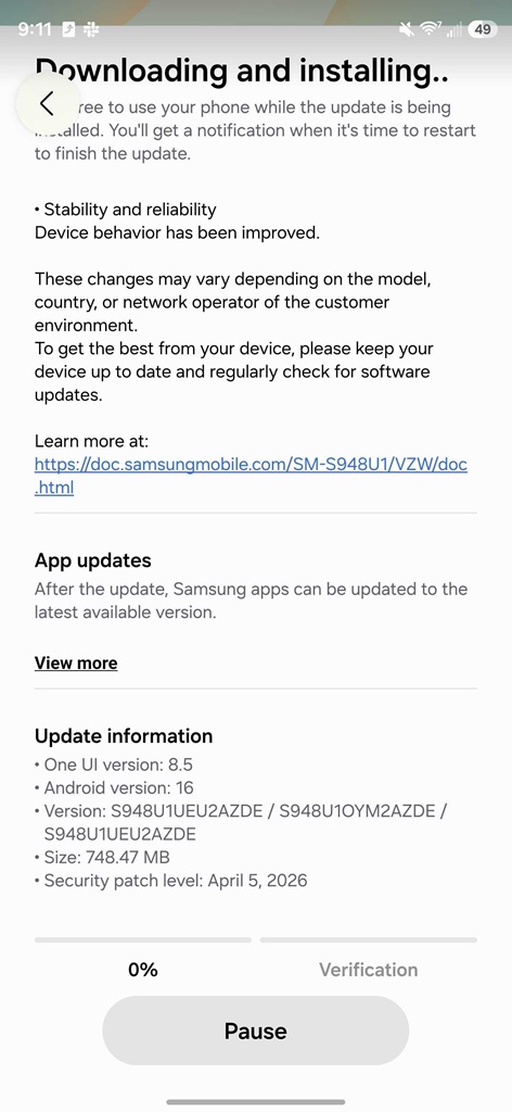 Samsung Rolls Out Galaxy S26 Camera Update to Unlocked Units in the US ...